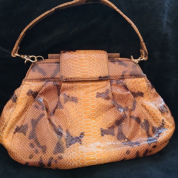 Zina Eva | Bags | T Is Bag Time Zina Eva Chocolate Baby Snakeskin ...
